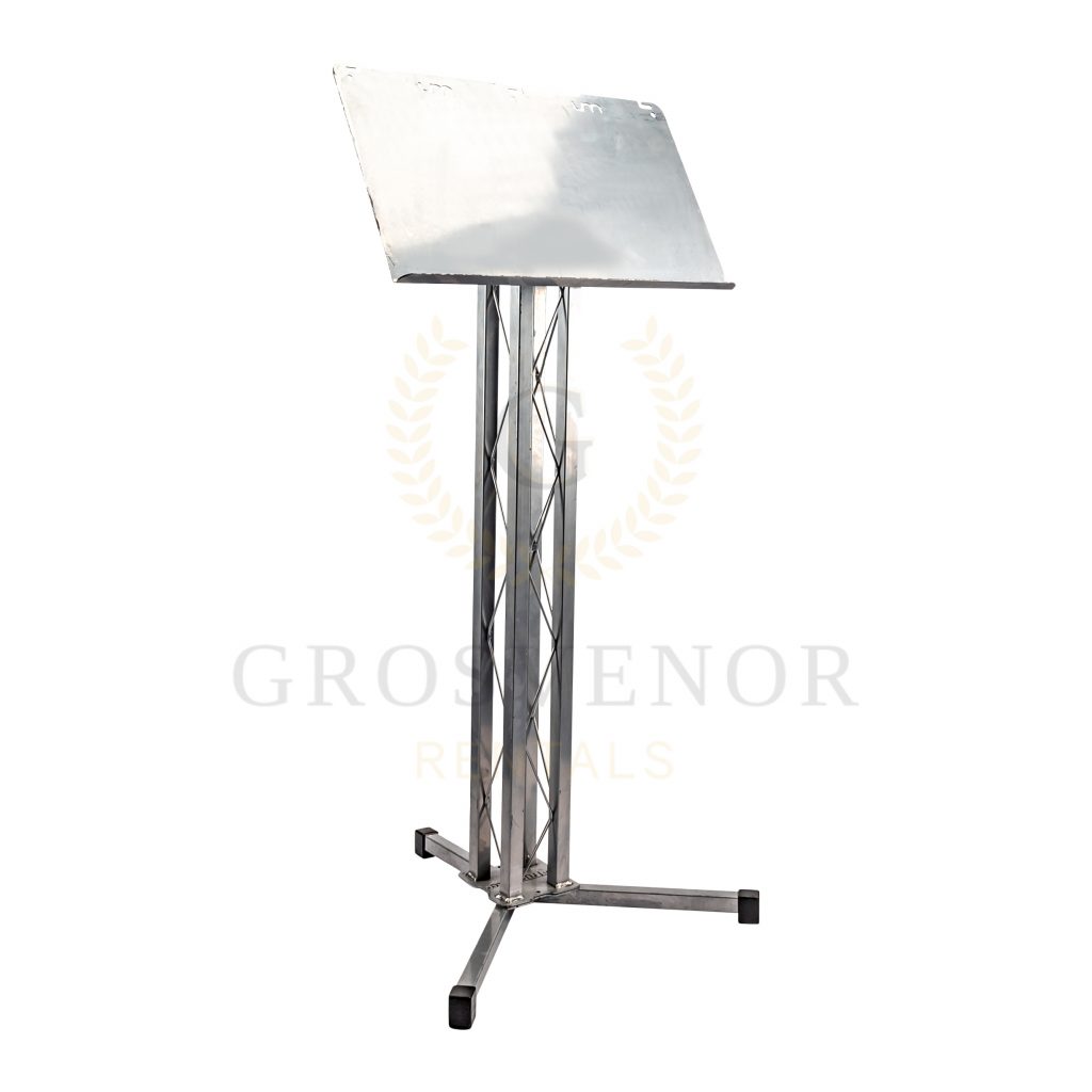 Metal Trusslight Lecturn – Grosvenor Rentals