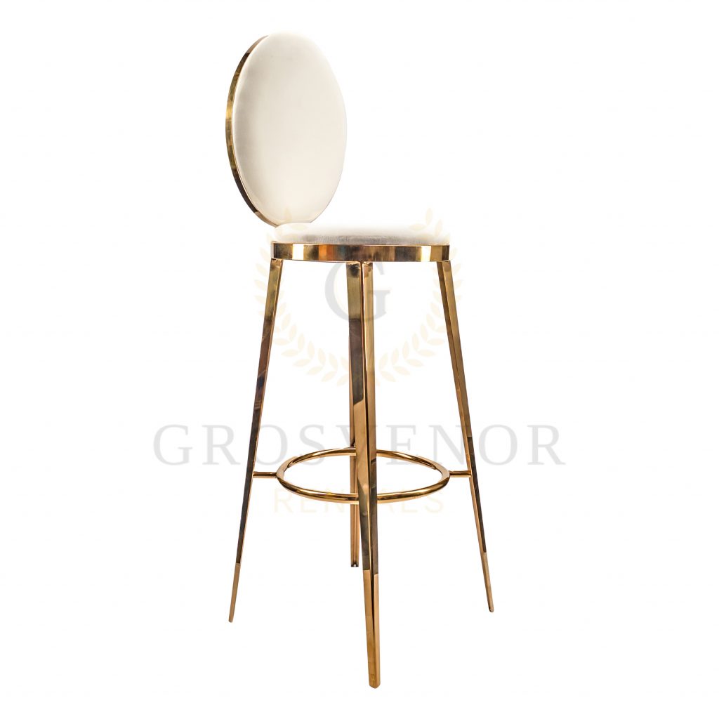 Gold Dior Gold Stool – Grosvenor Rentals